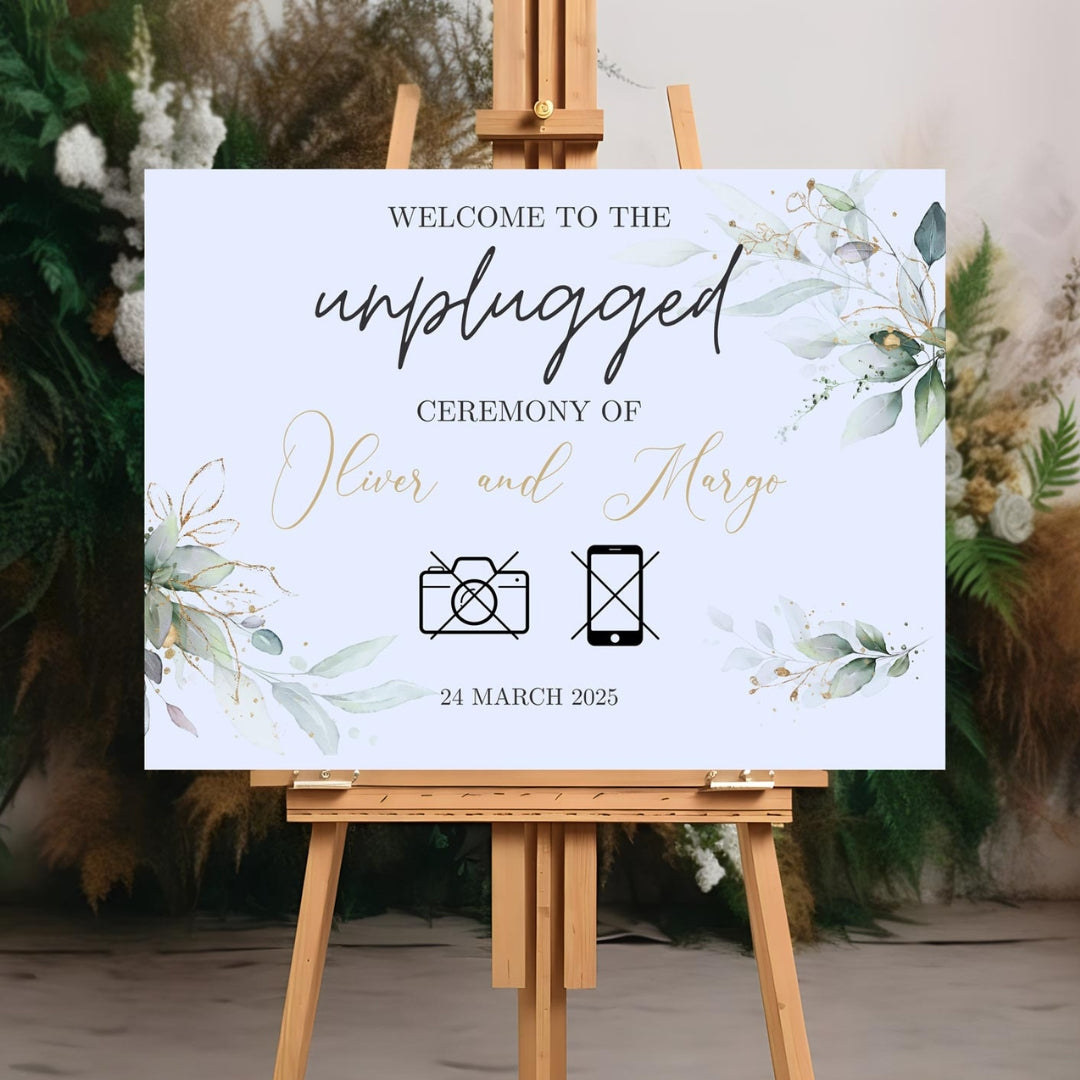 Unplugged Ceremony Signage - Wedding Elegant | Simply Favours – Simply ...