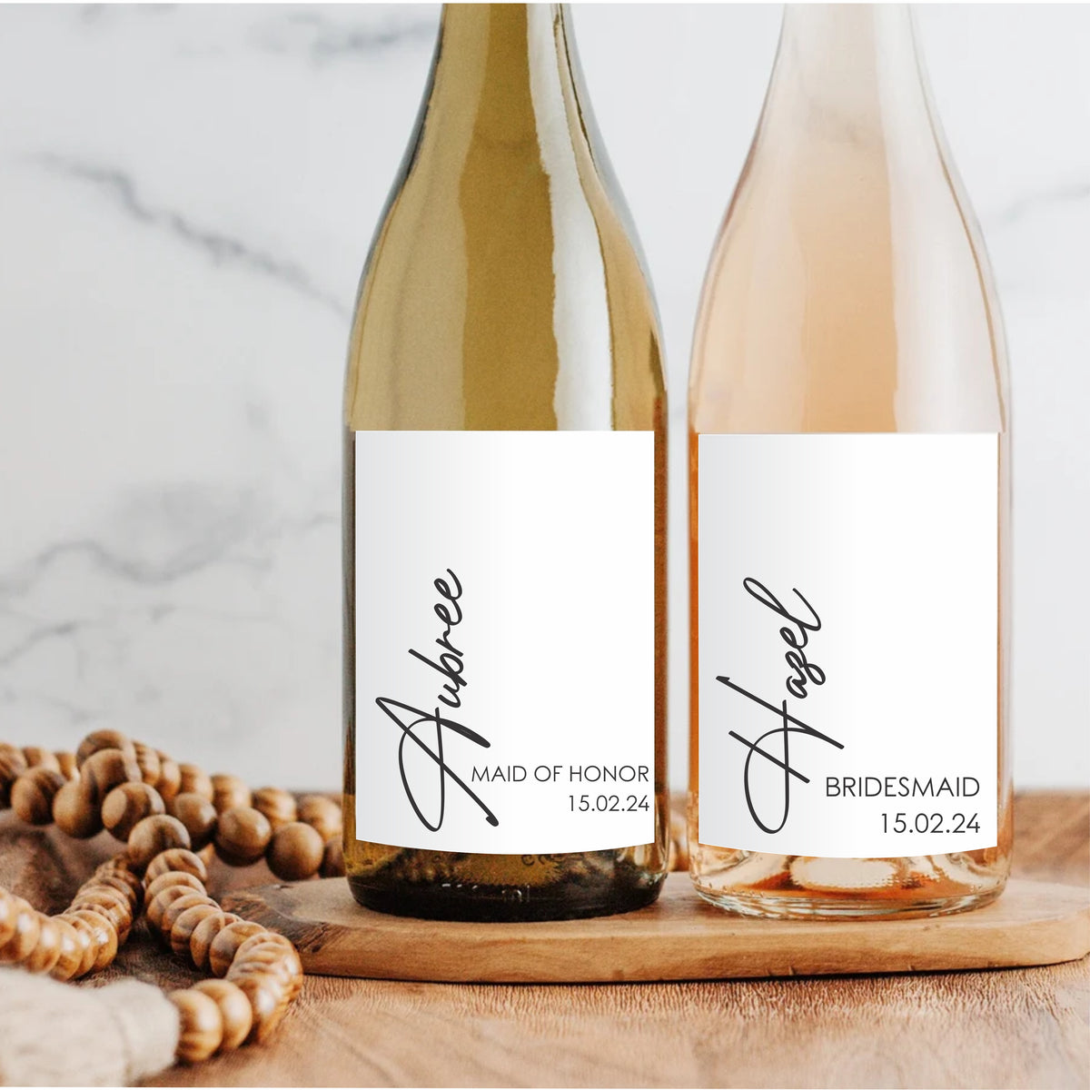 Personalised Bridesmaid Wine Labels (label only) - Wedding | Simply ...