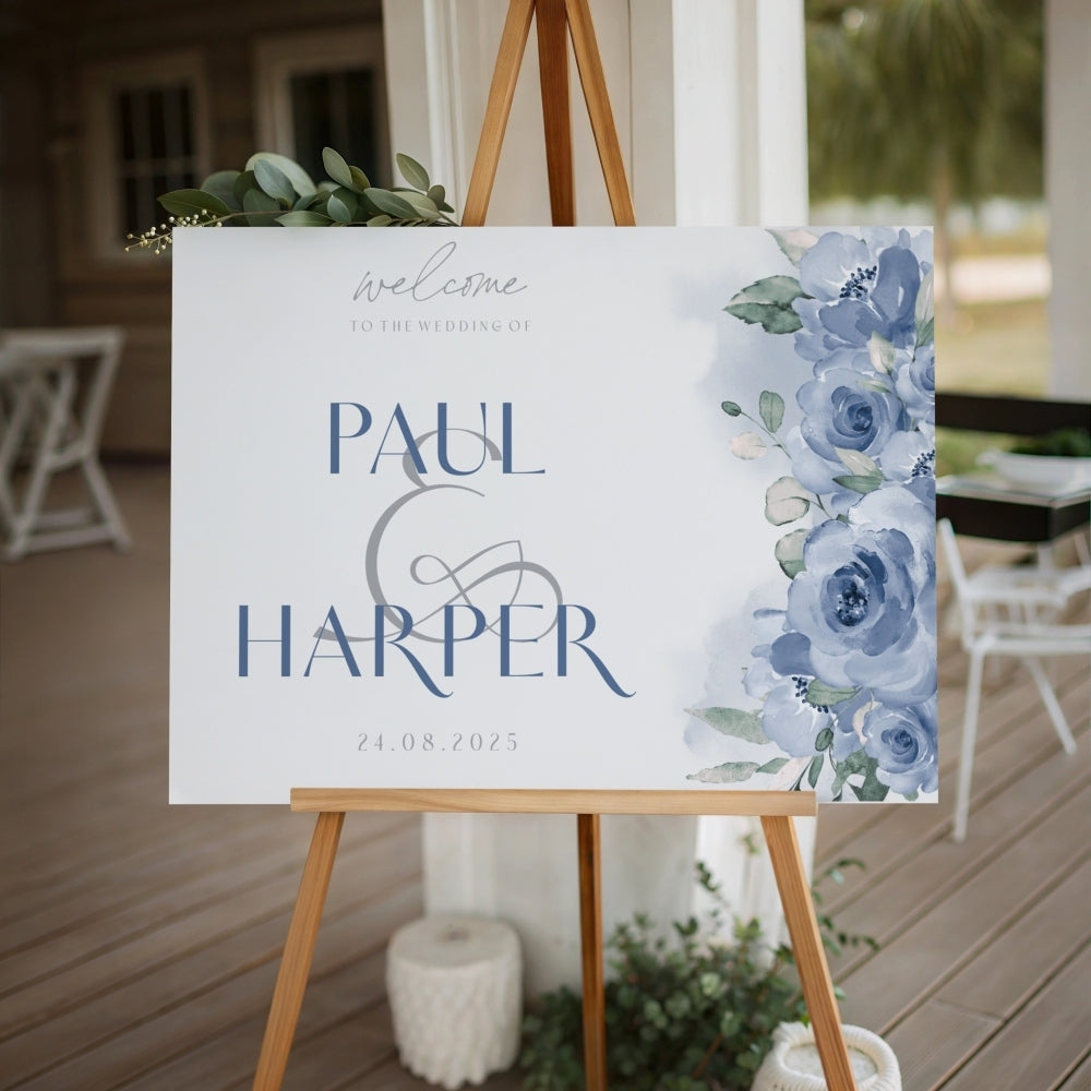 Welcome Sign - Serene Blues - Wedding Modern | Simply Favours – Simply ...