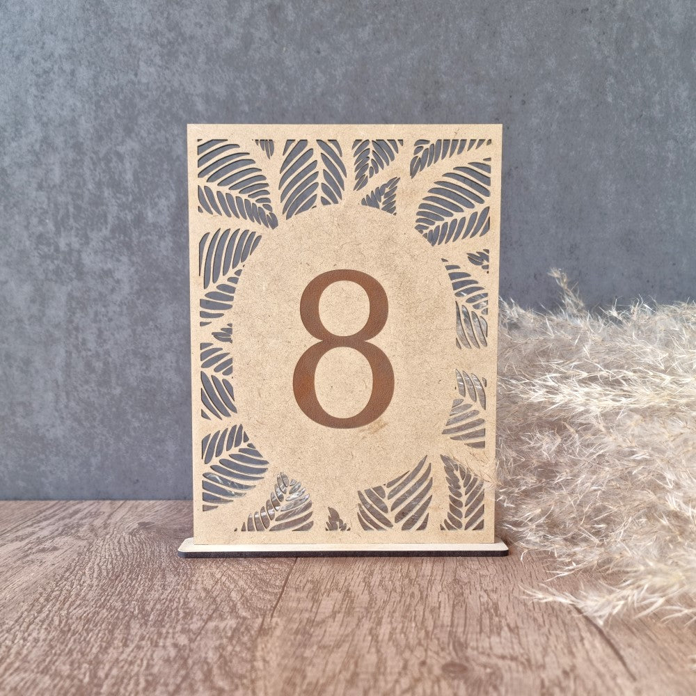 Wooden Table Number & Menu Combo - Leaf design – Simply Wedding Favours