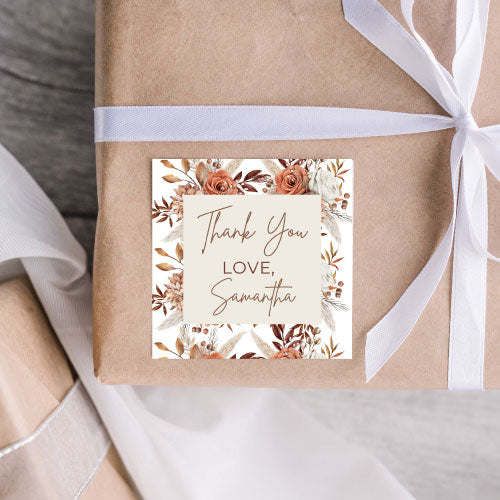 Thank You Tags/Stickers - Autumn Harvest at Sunset – Simply Wedding Favours