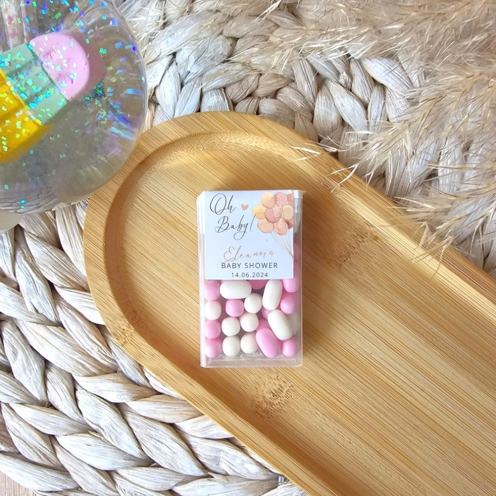Mint to be Personalised Baby Shower Tic Tacs / Stickers (PINK & WHITE ...