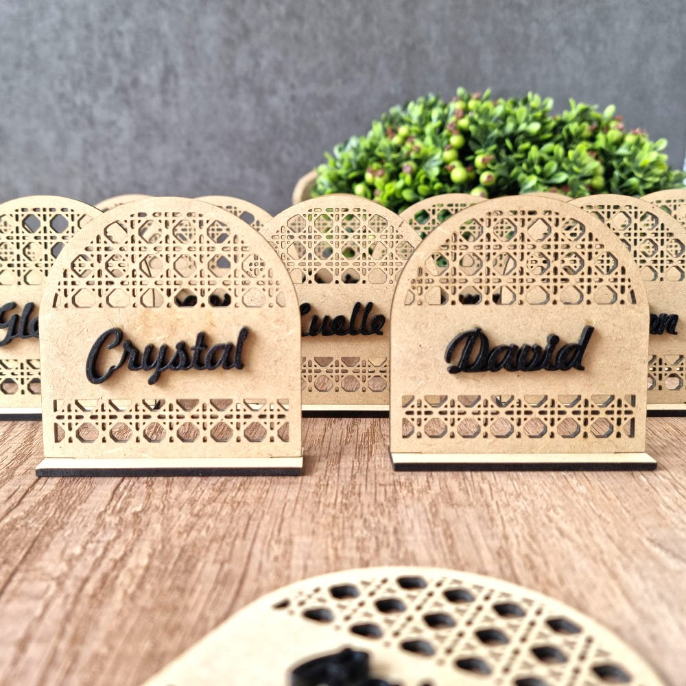 Boho Inspired Name Place Holders - Wood Rustic | Simply Favours ...
