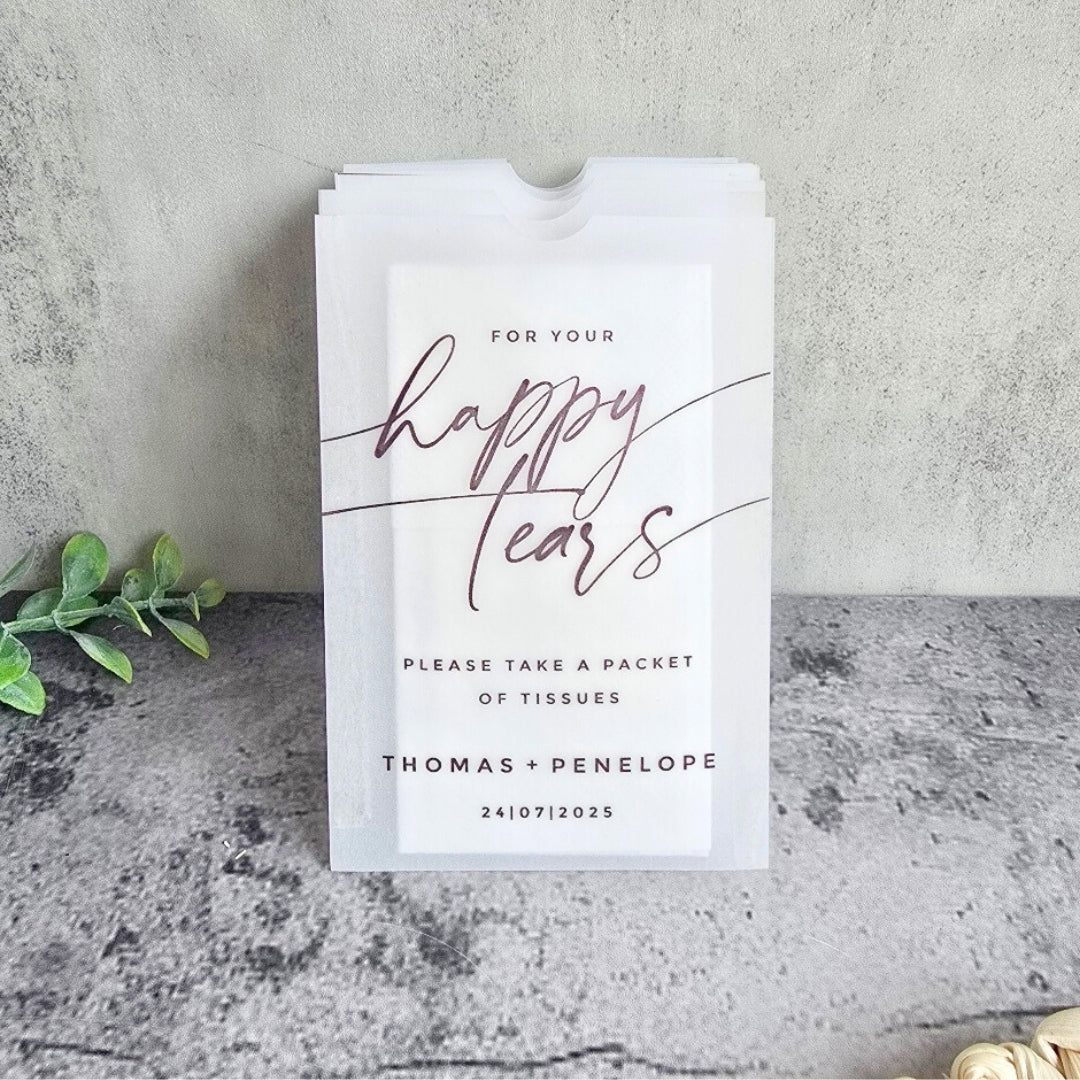 Happy Tears Wedding Tissue Pockets - Wedding | Simply Favours – Simply ...