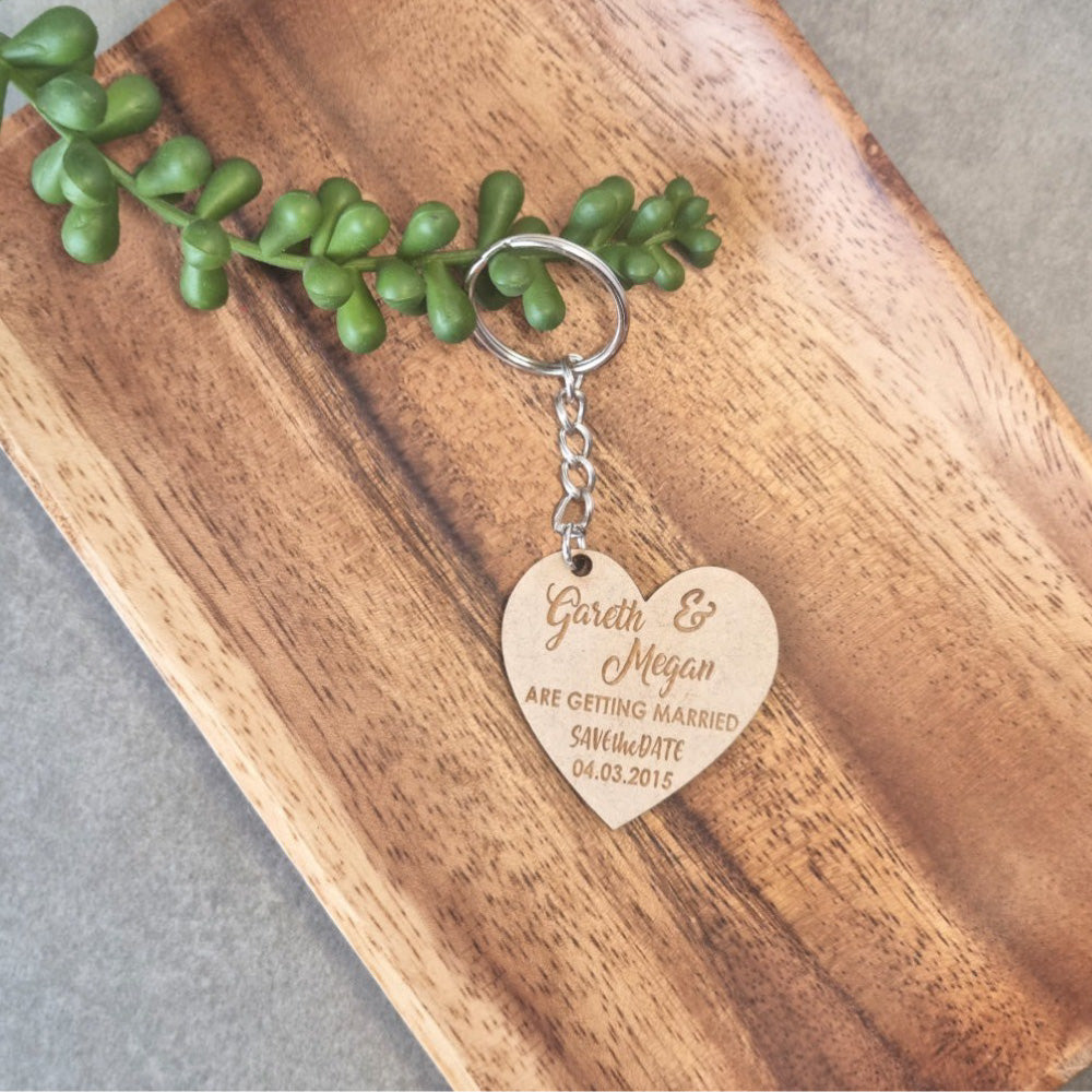 Personalised Laser Engraved Heart Shaped Wooden Keyring – Simply ...