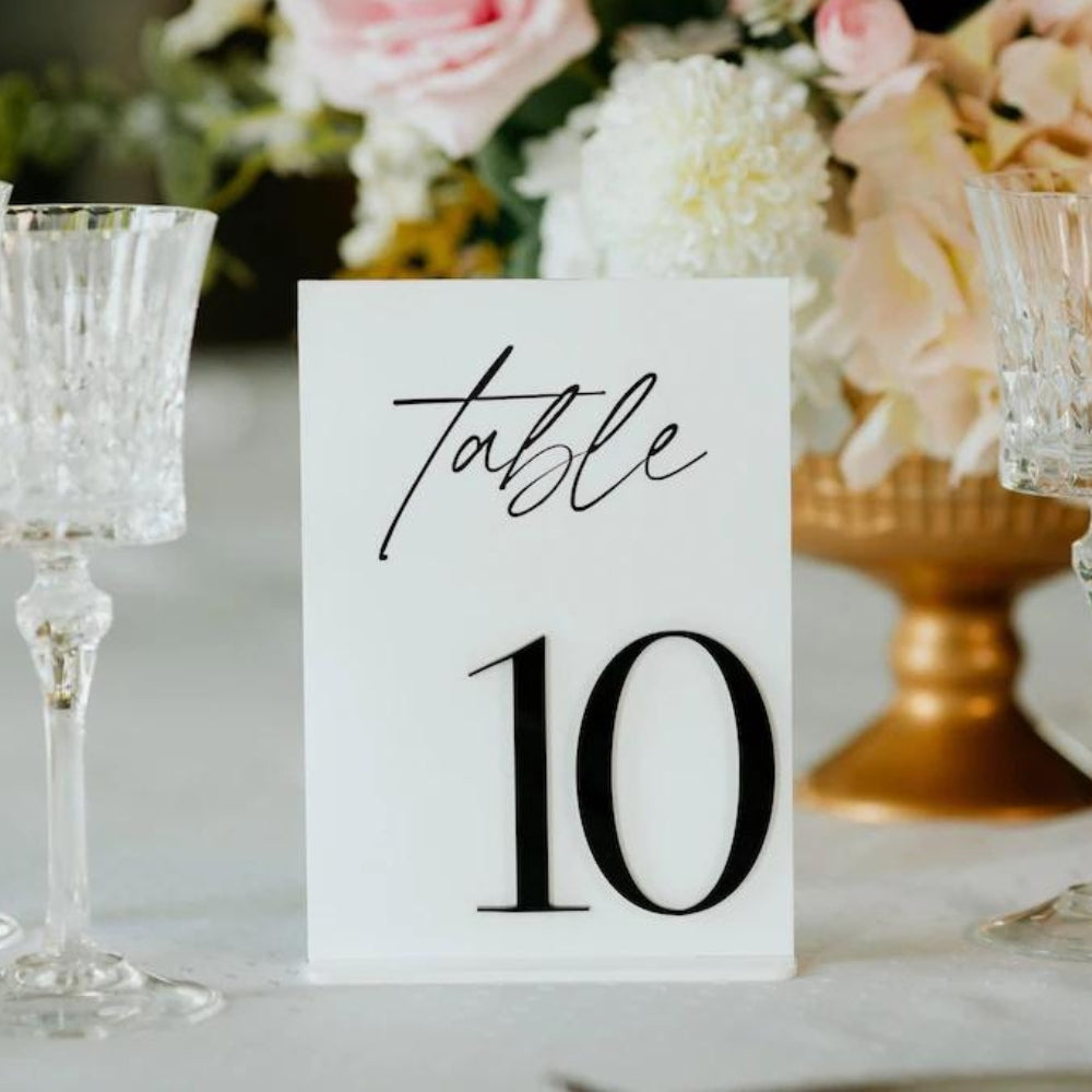 Acrylic Table Numbers - Rectangular - White – Simply Wedding Favours