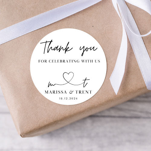 Personalized Thank You Labels Yellow Nuts 5.08 Cm Custom Thank You