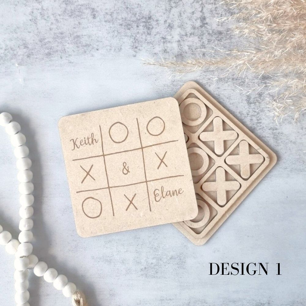 Personalized Engraved Wooden Tic-Tac-Toe Game – Simply Wedding Favours