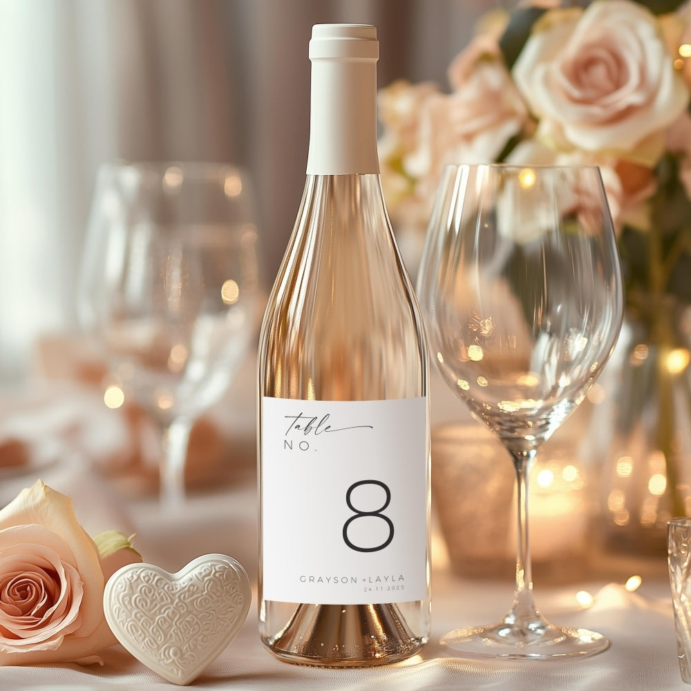 Wine Label Table Numbers | Simply Favours – Simply Wedding Favours