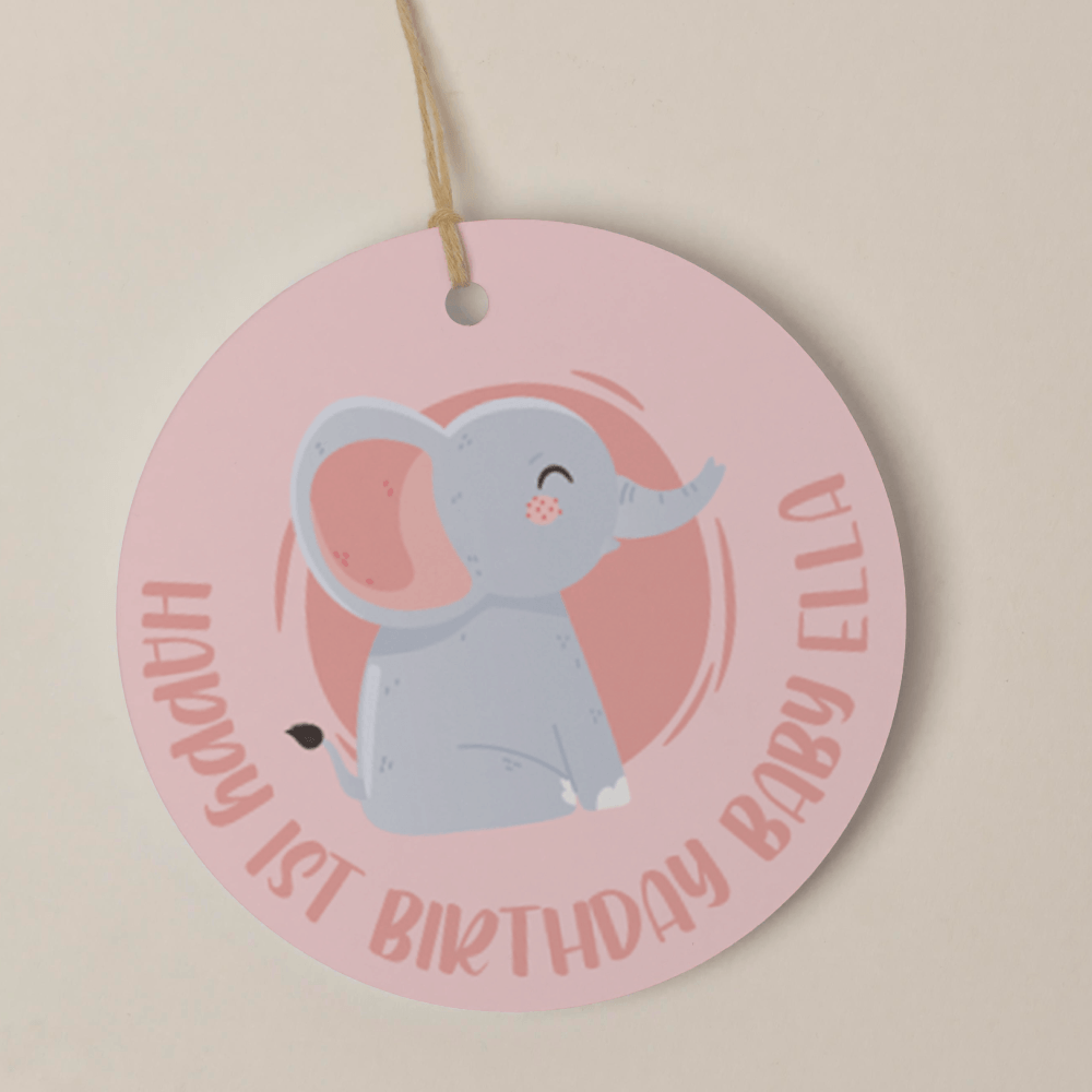 Thank You Tags Baby Elephant Baby Elephant Girl Theme Birthday Favour