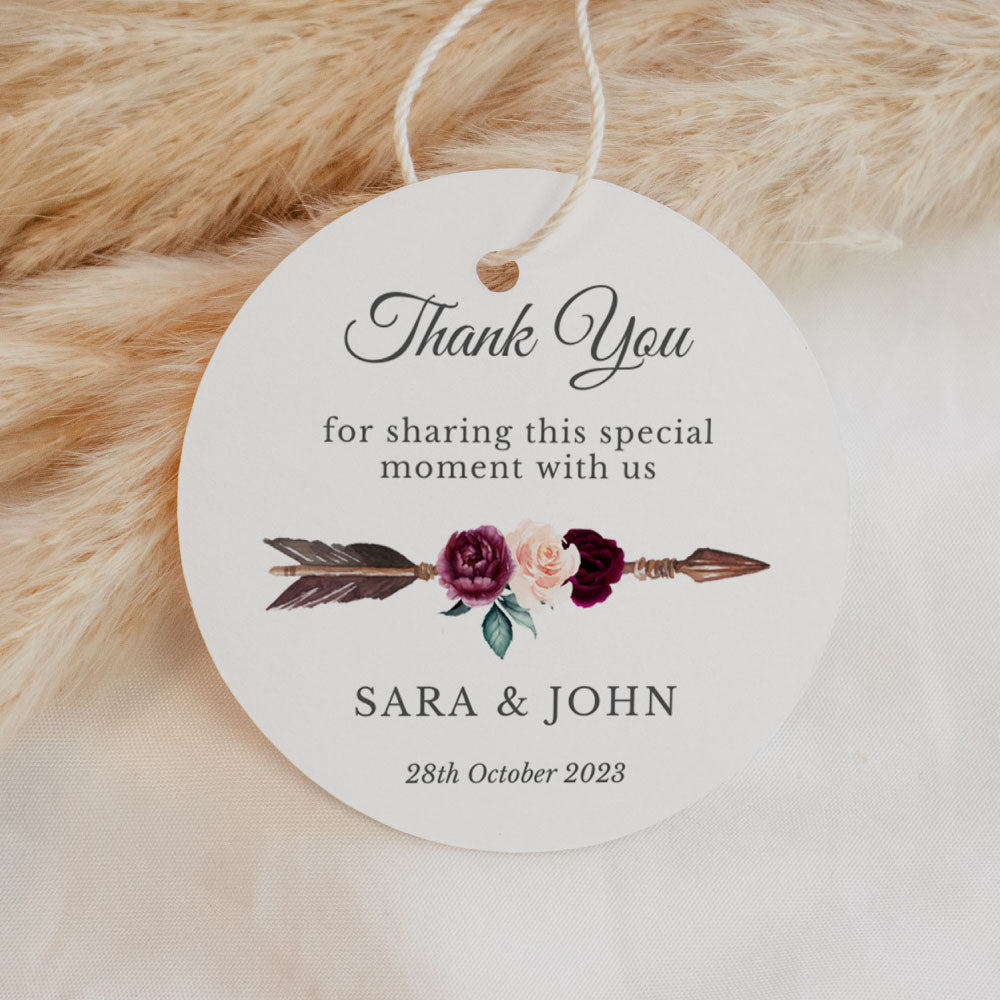 Thank You Tags/Stickers - Boho Inspired – Simply Wedding Favours