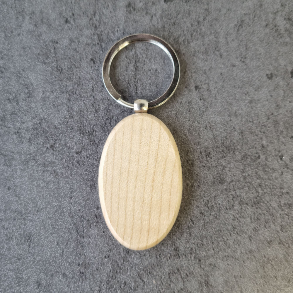 Oval Shaped Wooden Keyring – Simply Wedding Favours