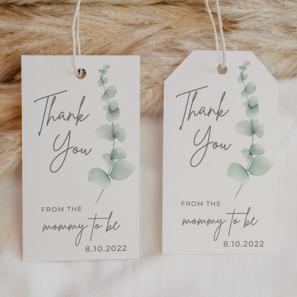 Thank you Tag - Rectangular - Eucalyptus Branch – Simply Wedding Favours